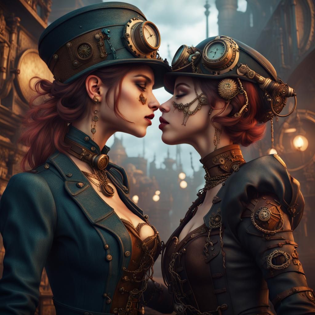 Steampunk women getting steamy - AI Generated Artwork - NightCafe Creator