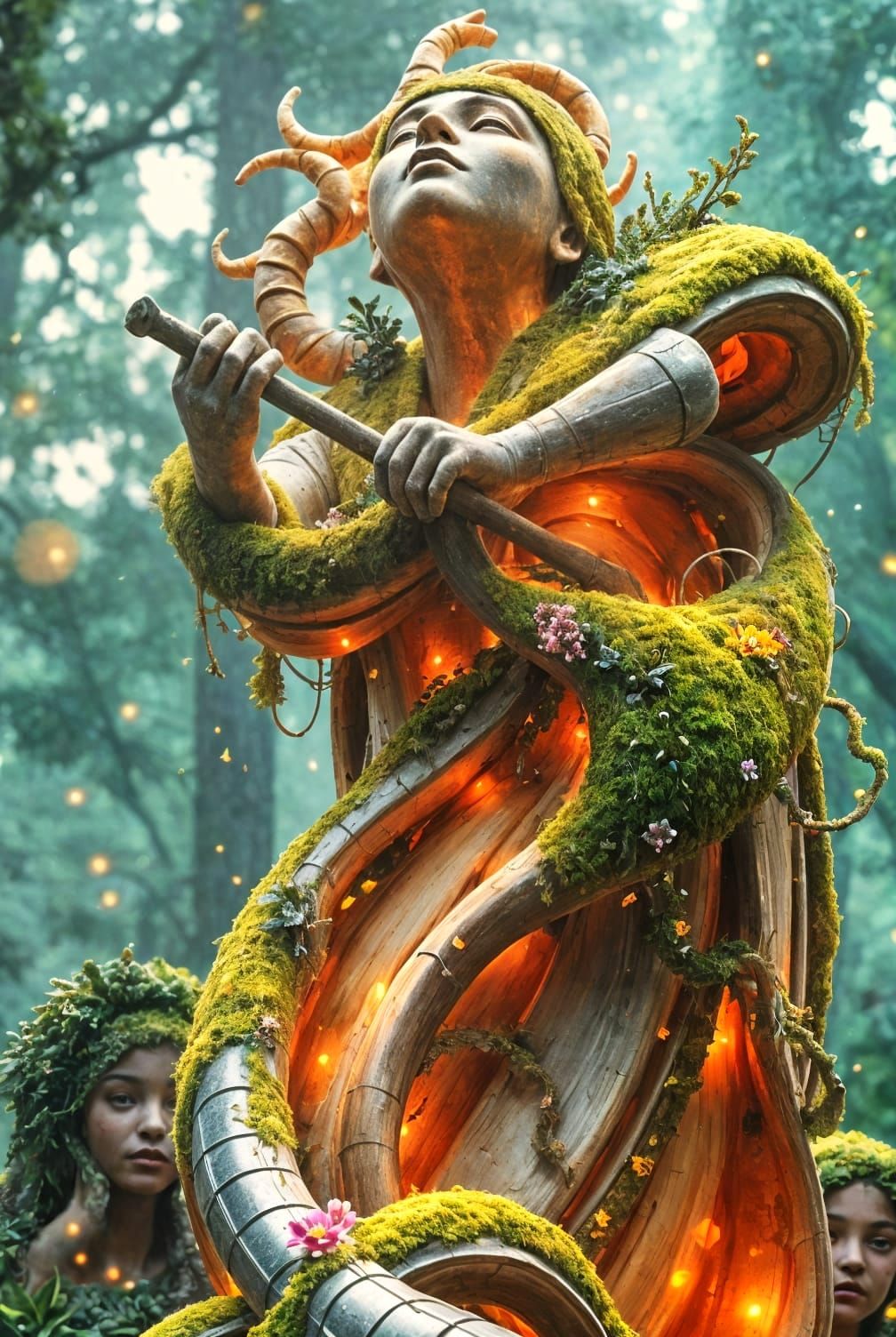 Statue of a forest spirit - Glowing Forest Spirit Statue in ...