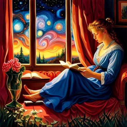 Reading opens up windows on the world - AI Generated Artwork ...