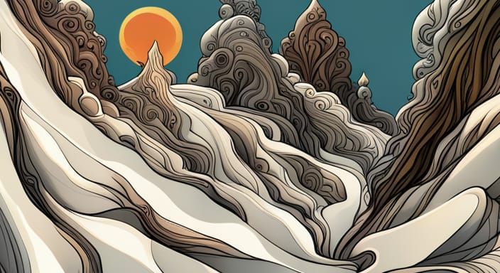 Fraktyle abstract vector fractal, wave function, Zentangle, 3d shading ...