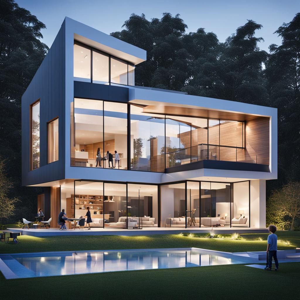 A hyper modern house - AI Generated Artwork - NightCafe Creator