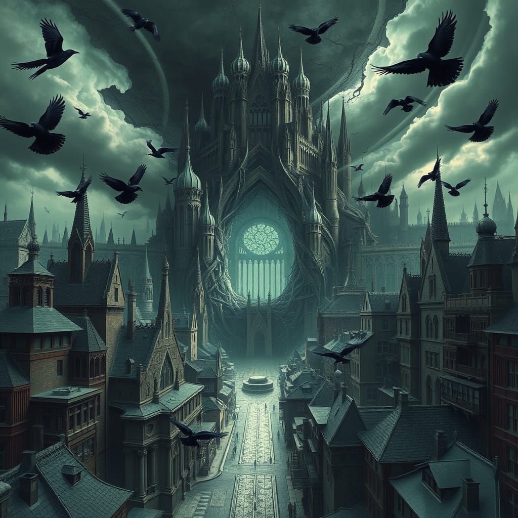 Surreal Kingdom of Twisted Nightmares in Dark Goth... - AI Art