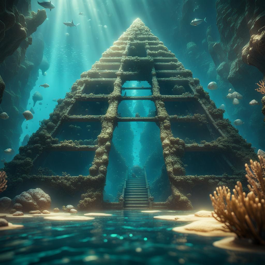 Underwater Pyramid - AI Generated Artwork - NightCafe Creator