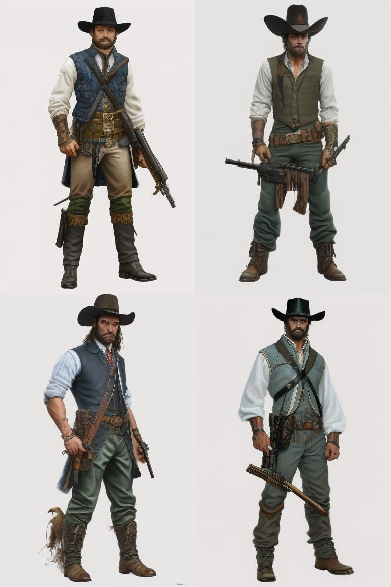 Wild west outlaws and cowboys concept art - AI Generated Artwork ...