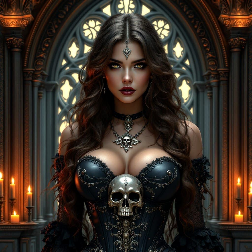 Gothic Goddess in Mysterious Archway - AI Art