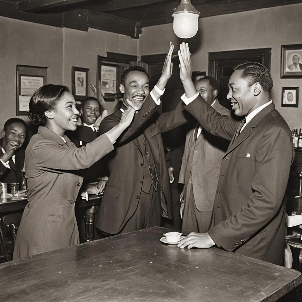 President Lincoln and martin luther king and Rosa Parks in a pub doing ...