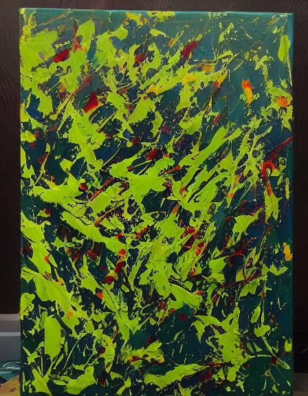 abstract painting. action painting. painting in the style of Jackson ...