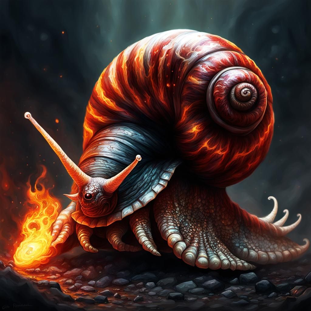 Demon fire snail - AI Generated Artwork - NightCafe Creator