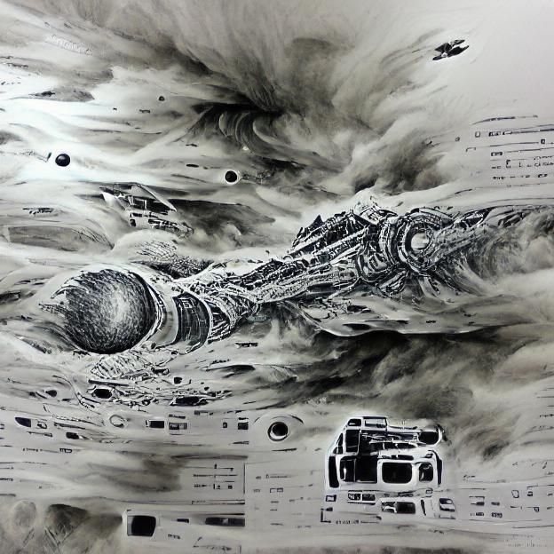 Interstellar ink drawing - AI Generated Artwork - NightCafe Creator