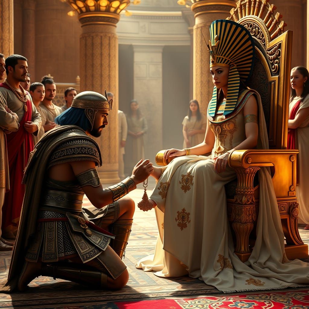 Ancient Egypt: Assyrian Warlord dignifies the Queen of Egypt