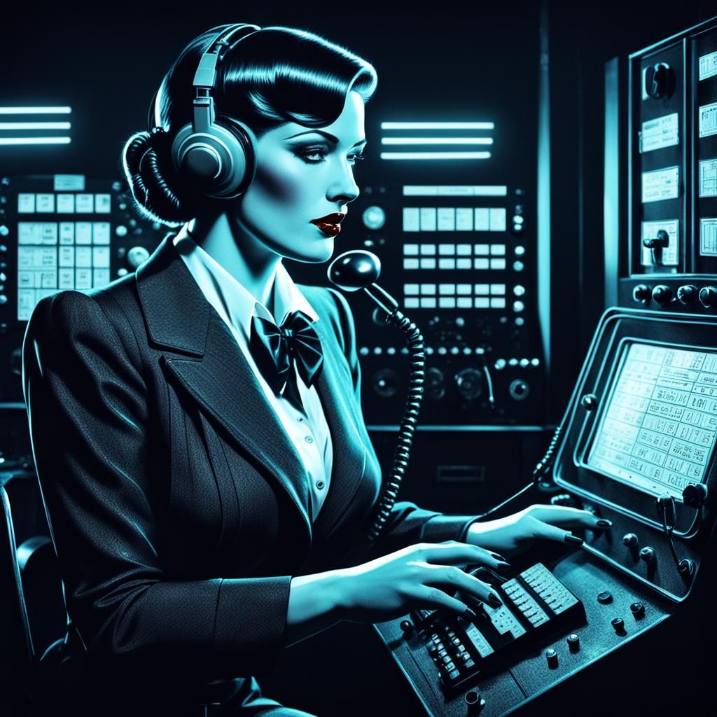 Retro switchboard operator - AI Generated Artwork - NightCafe Creator
