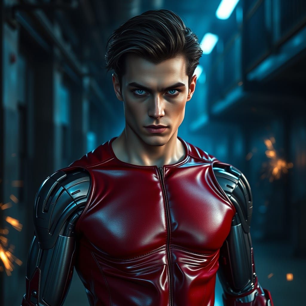 Cybernetic Slavic Terminator: A Futuristic, Androg... - AI Art