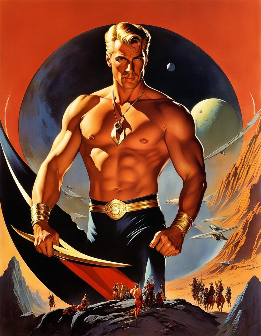 Flash Gordon in a strange planet - AI Generated Artwork - NightCafe Creator