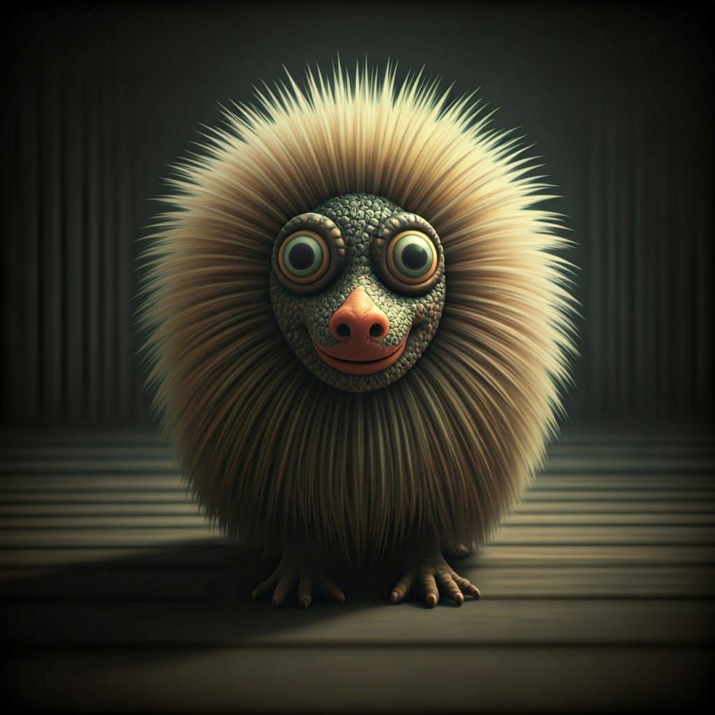 Surreal Creature in a Blurred, Glitchy Liminal Wor... - AI Art