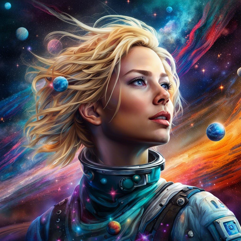 Woman in space - AI Generated Artwork - NightCafe Creator