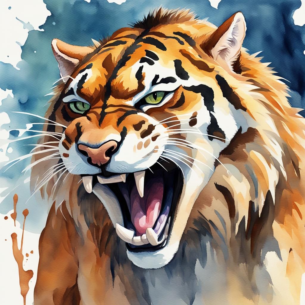 Sabertooth Cat - AI Generated Artwork - NightCafe Creator