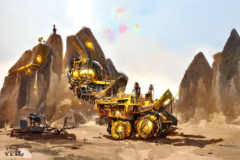 Sci-fi alien machines mining for gold by Alayna Danner Dang My Linh ...