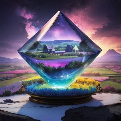 Cosmic Farm Life Captured - AI Generated Artwork - NightCafe Creator