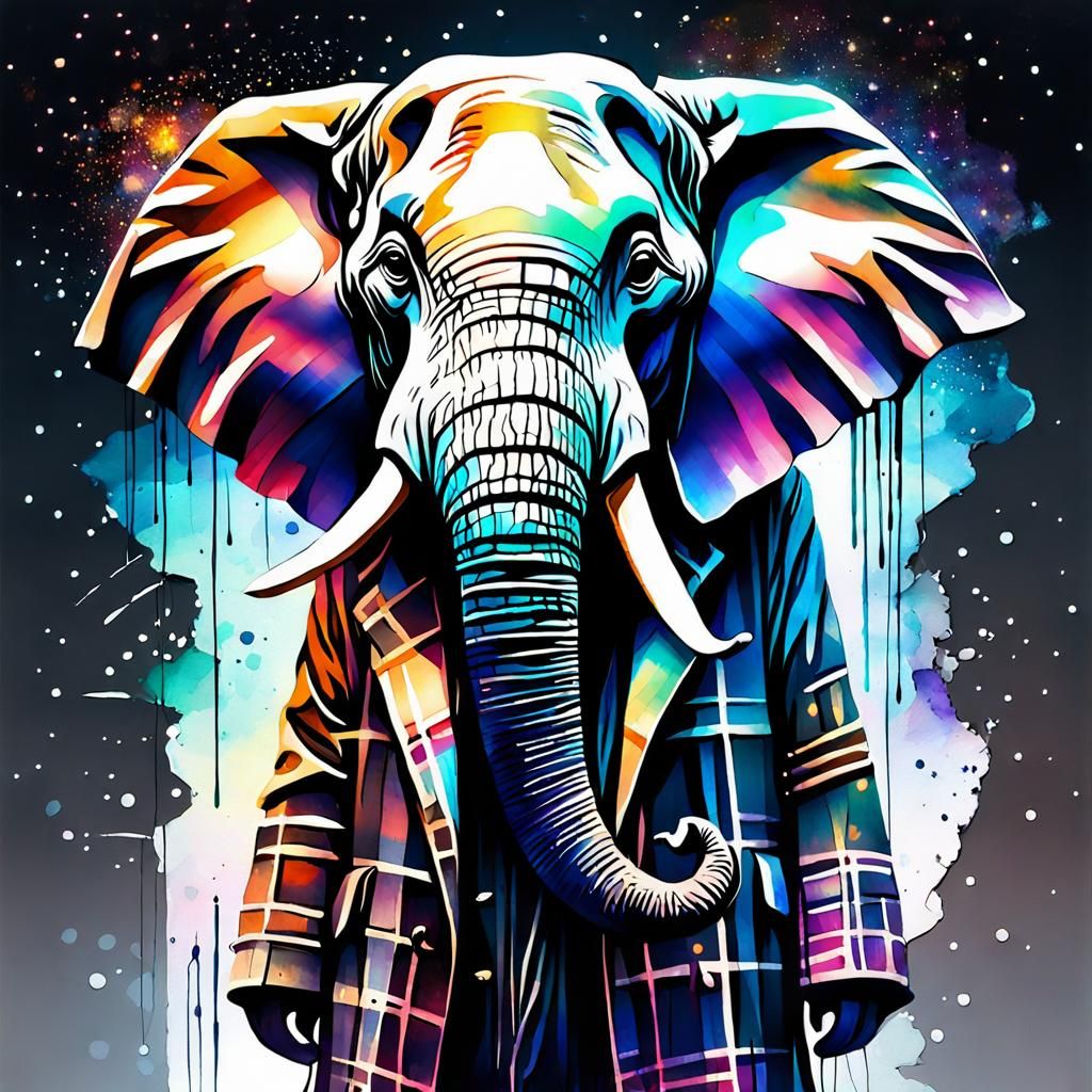 Plaid Pattern / Elephant - AI Generated Artwork - NightCafe Creator