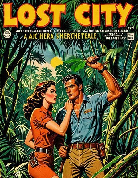 Lost City Pulp Novel Cover - AI Generated Artwork - NightCafe Creator