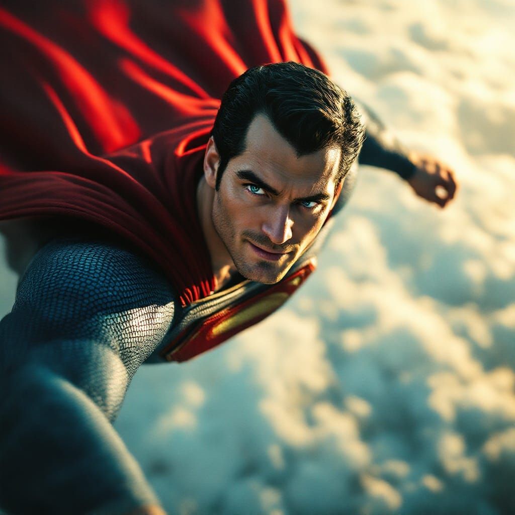 Heroic Superman Smiles Directly at the Camera - AI Art