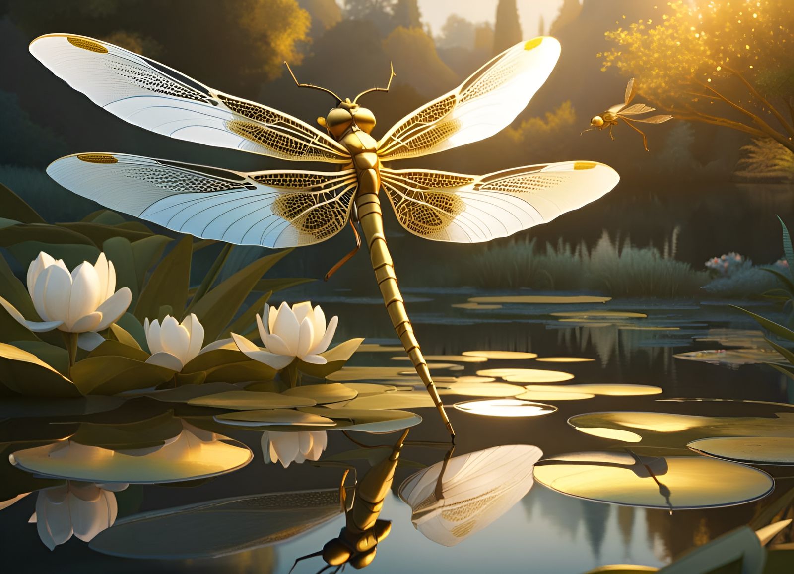 golden dragonfly - AI Generated Artwork - NightCafe Creator