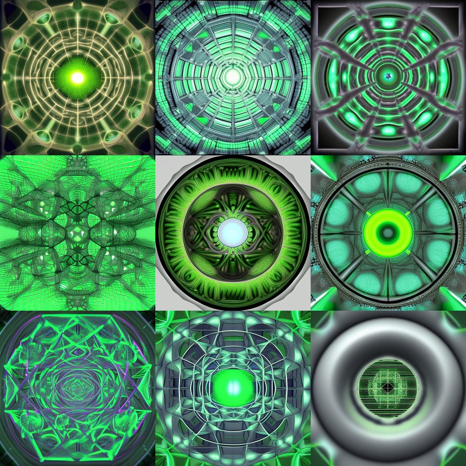 green glow Electron Microscope imagery of microbe sized alien Stargate ...