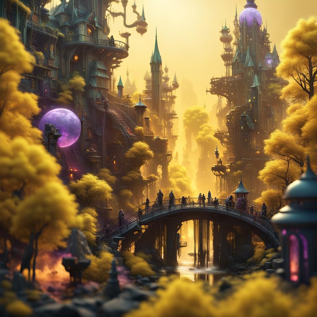 Harmonious eco forest city - AI Generated Artwork - NightCafe Creator