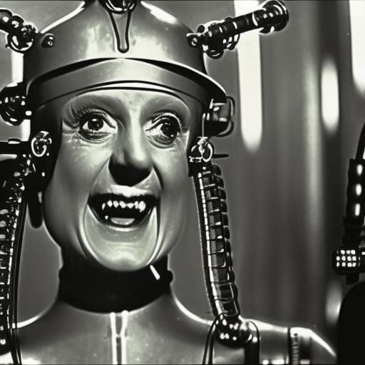 In Fritz Lang's Metropolis, Rotwang, the mad scientist, laughs ...