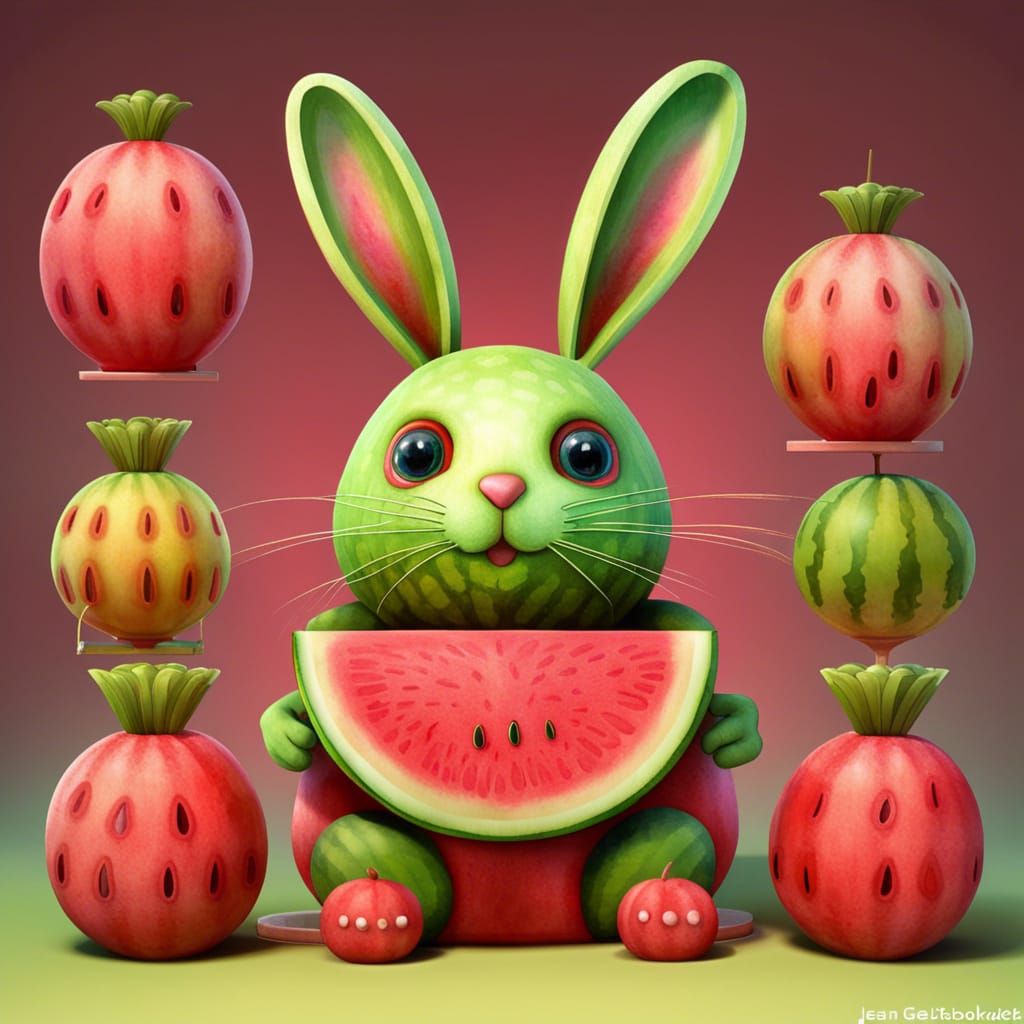 Wonky Bunny-melon - AI Generated Artwork - NightCafe Creator