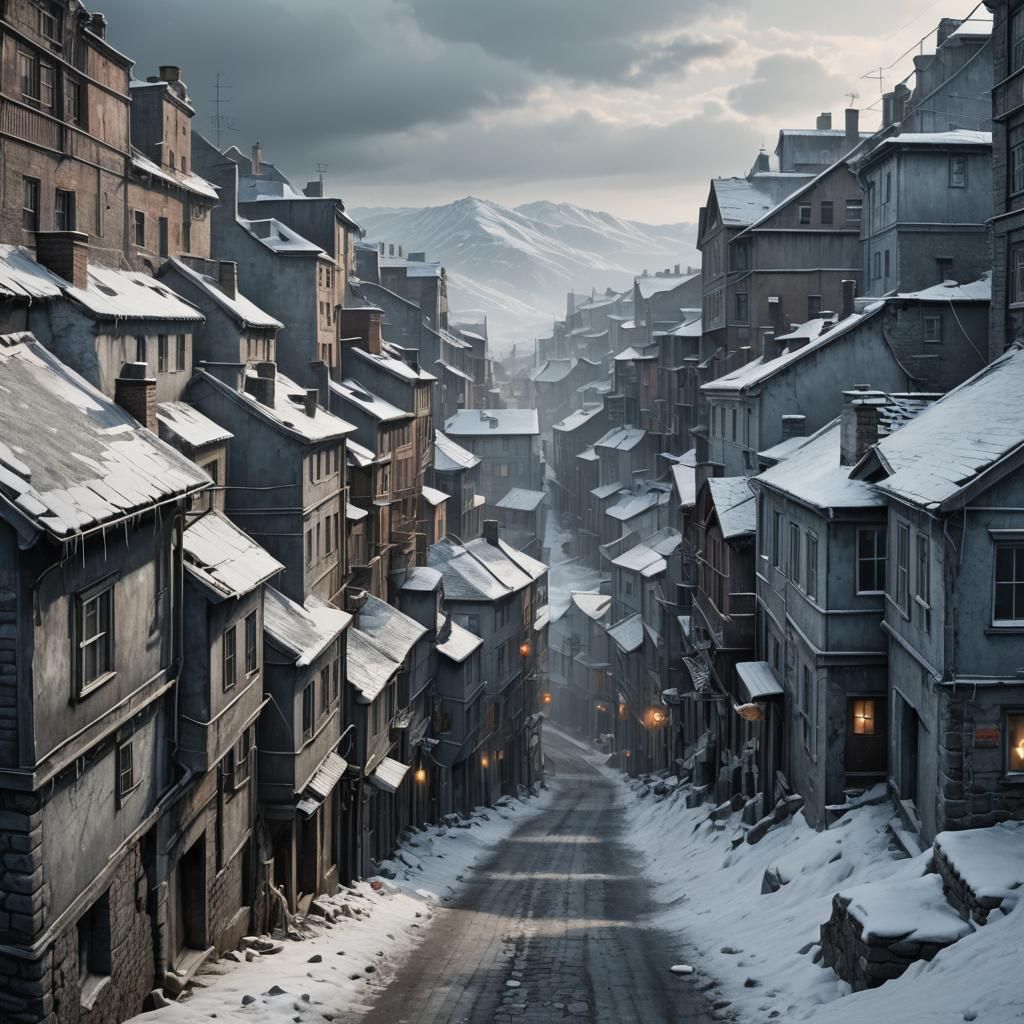 Cold town - AI Generated Artwork - NightCafe Creator
