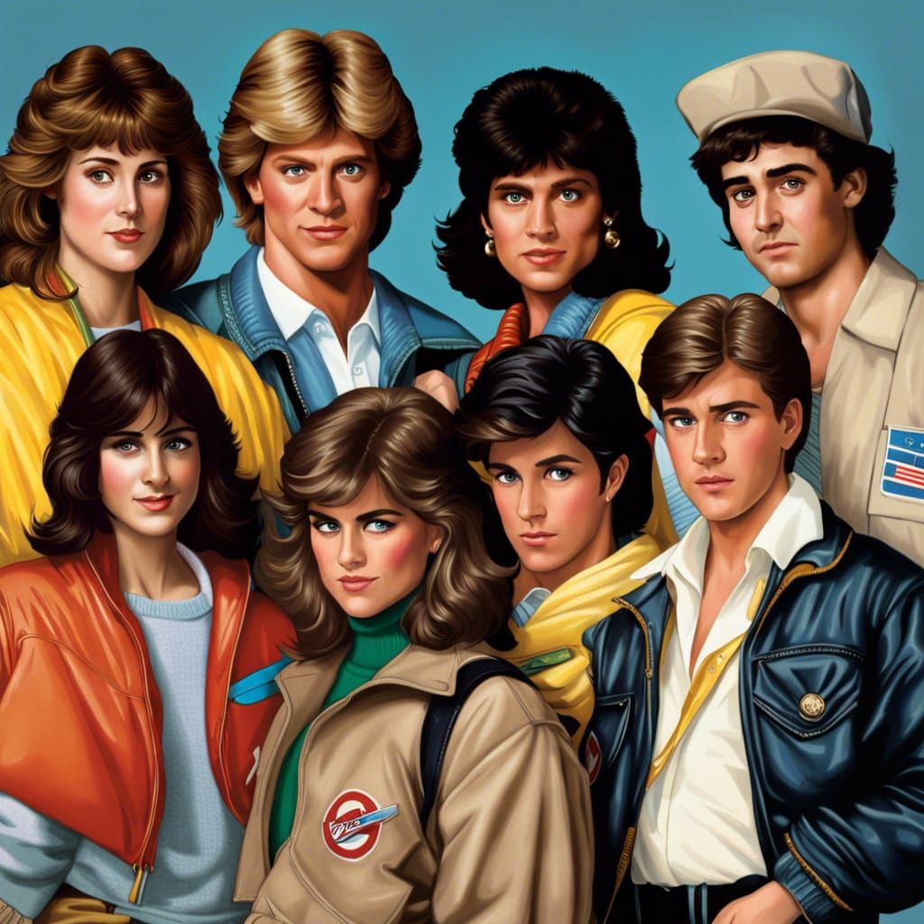 A picture that is a group photo, like the 80s movie "The breakfast club ...