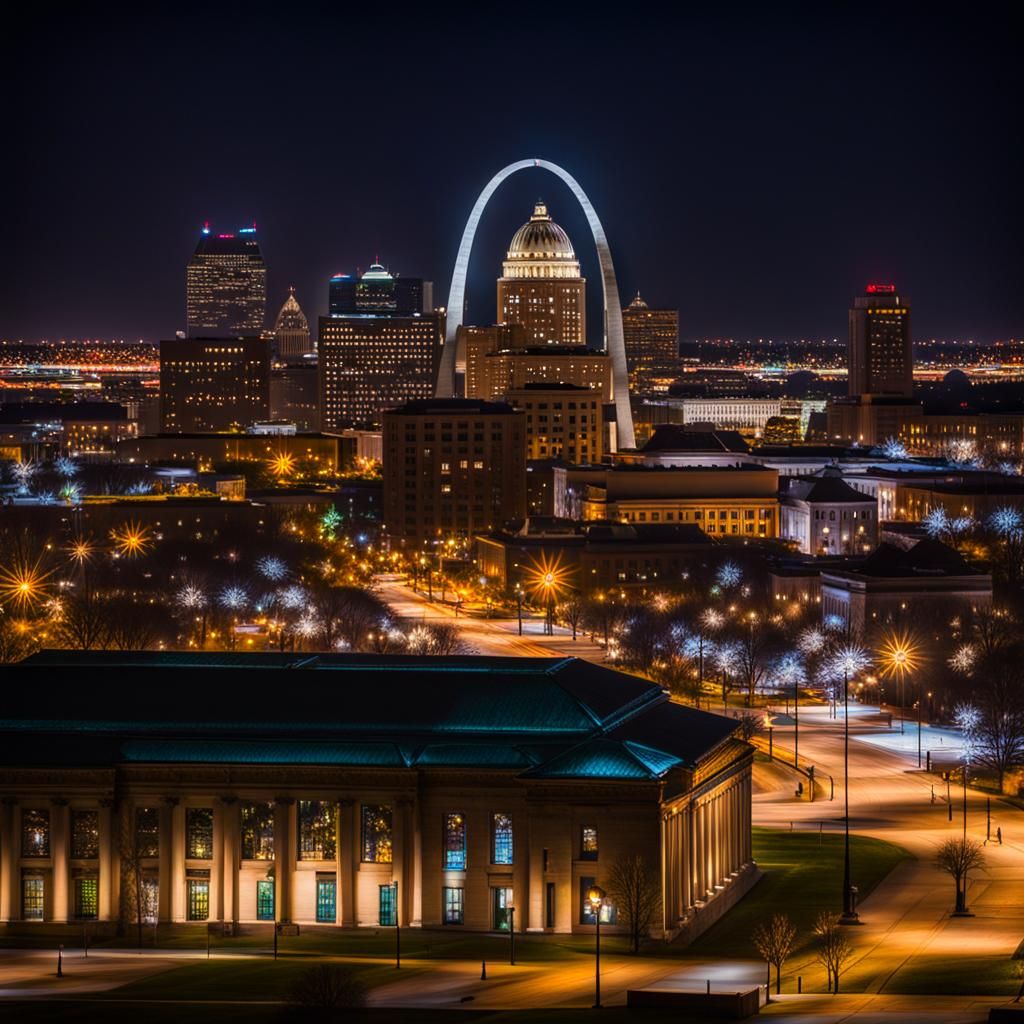 St. Louis nighttime cityscape 05 - AI Generated Artwork - NightCafe Creator