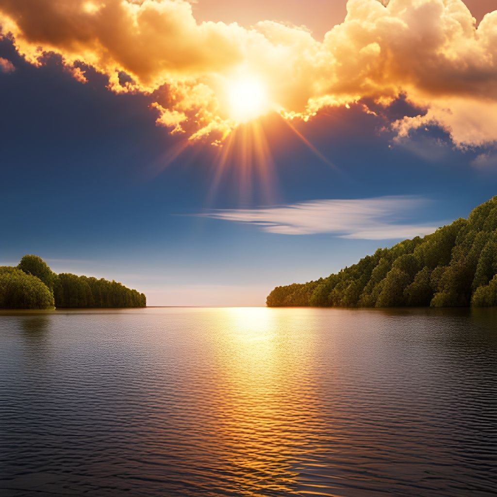 Sunny Lake - AI Generated Artwork - NightCafe Creator