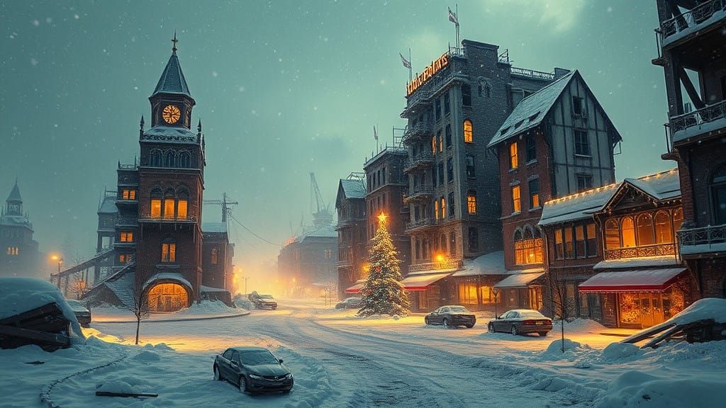 (Nuclear Winter Blizzard In The Apocalyptic Dystopia Fallout World With ...