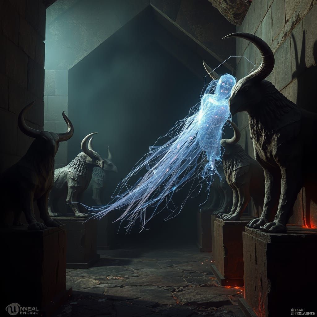 Haunted Minos - Ethereal Spirit Haunts Brutalist Dungeon wit...