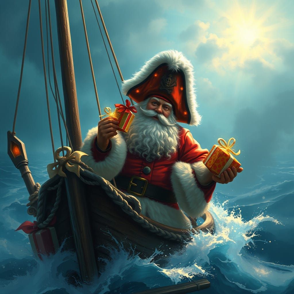 Captain Christmas - Pirate Santa in a Festive, Ethereal Fant...