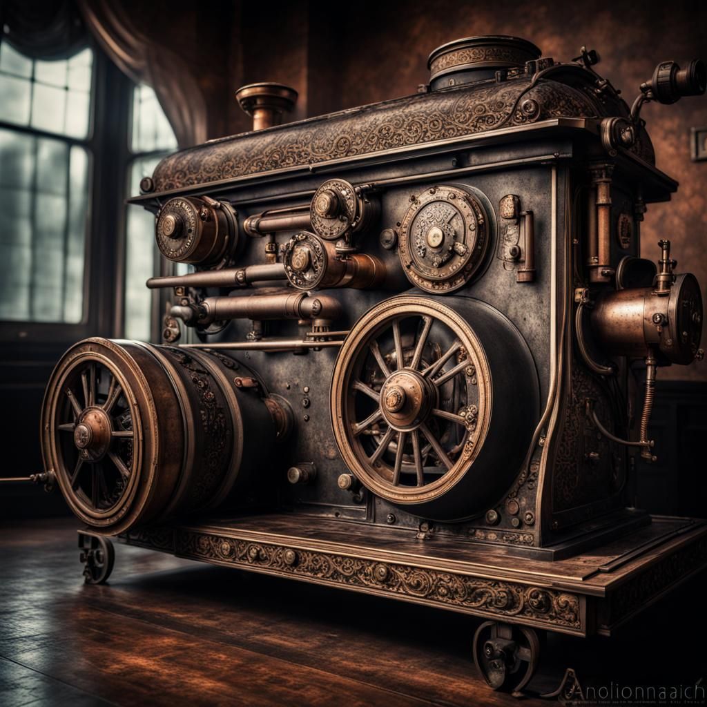 Ancient Steam Engine - AI Generated Artwork - NightCafe Creator