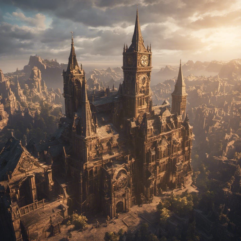 Spires and clockwork buildings - AI Generated Artwork - NightCafe Creator