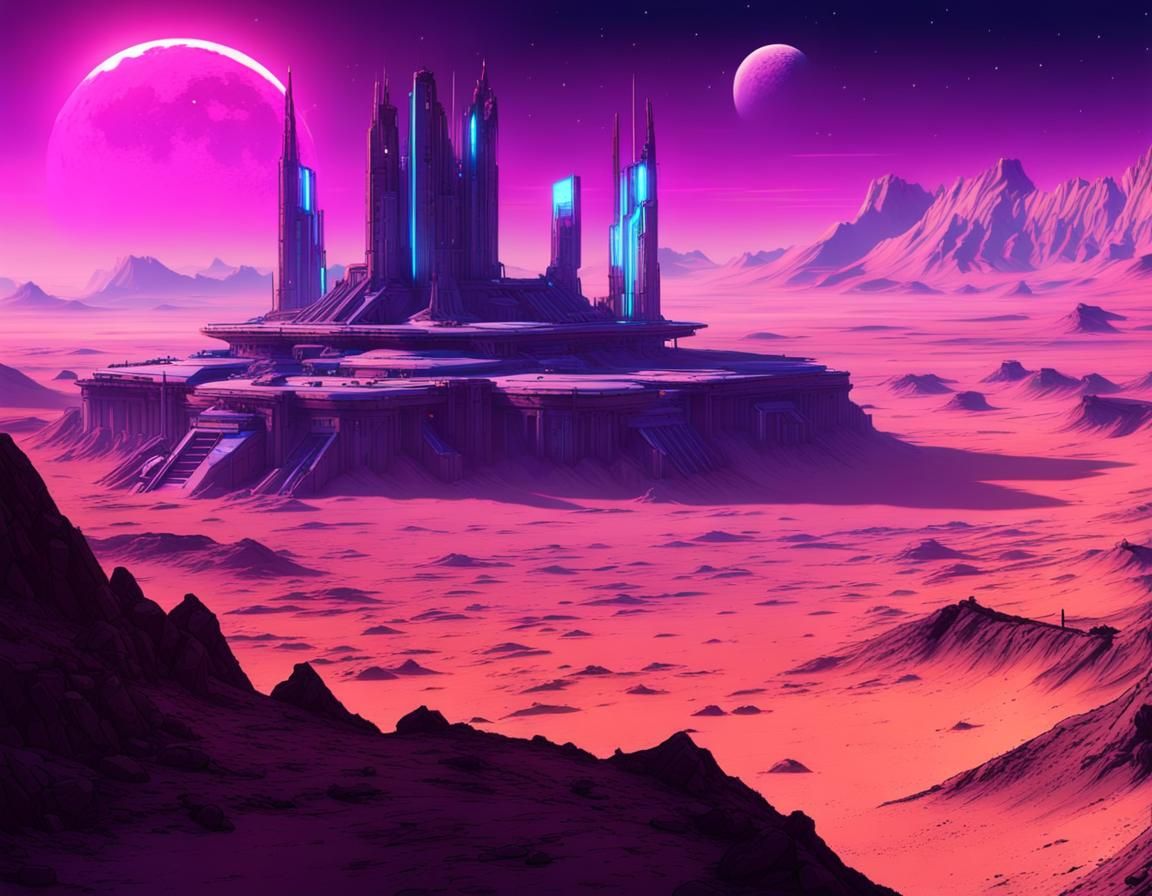 Borderlands. Moon town of Concordia. Dominating the barren void ...