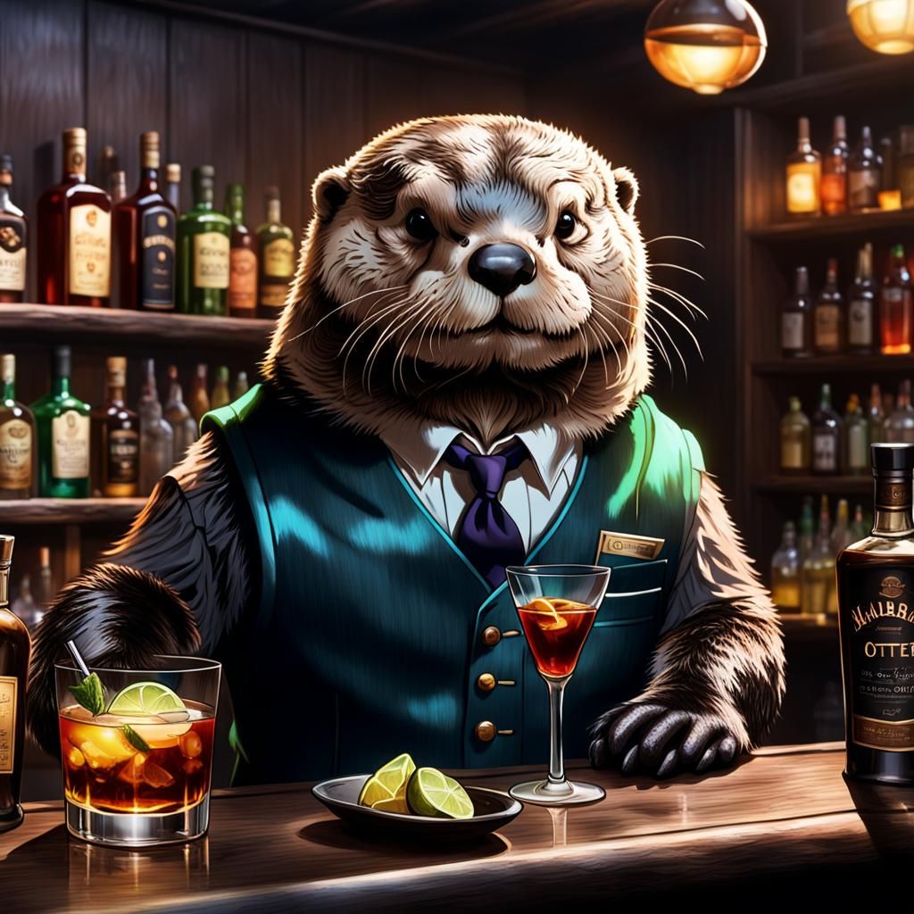 The Otter Bartender - AI Generated Artwork - NightCafe Creator