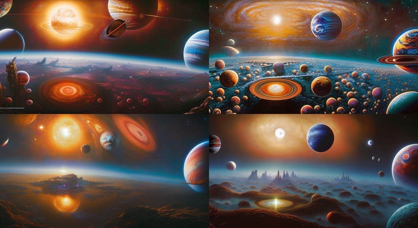 The planets aligned, Detailed Surrealistic Horror Illustration by ...