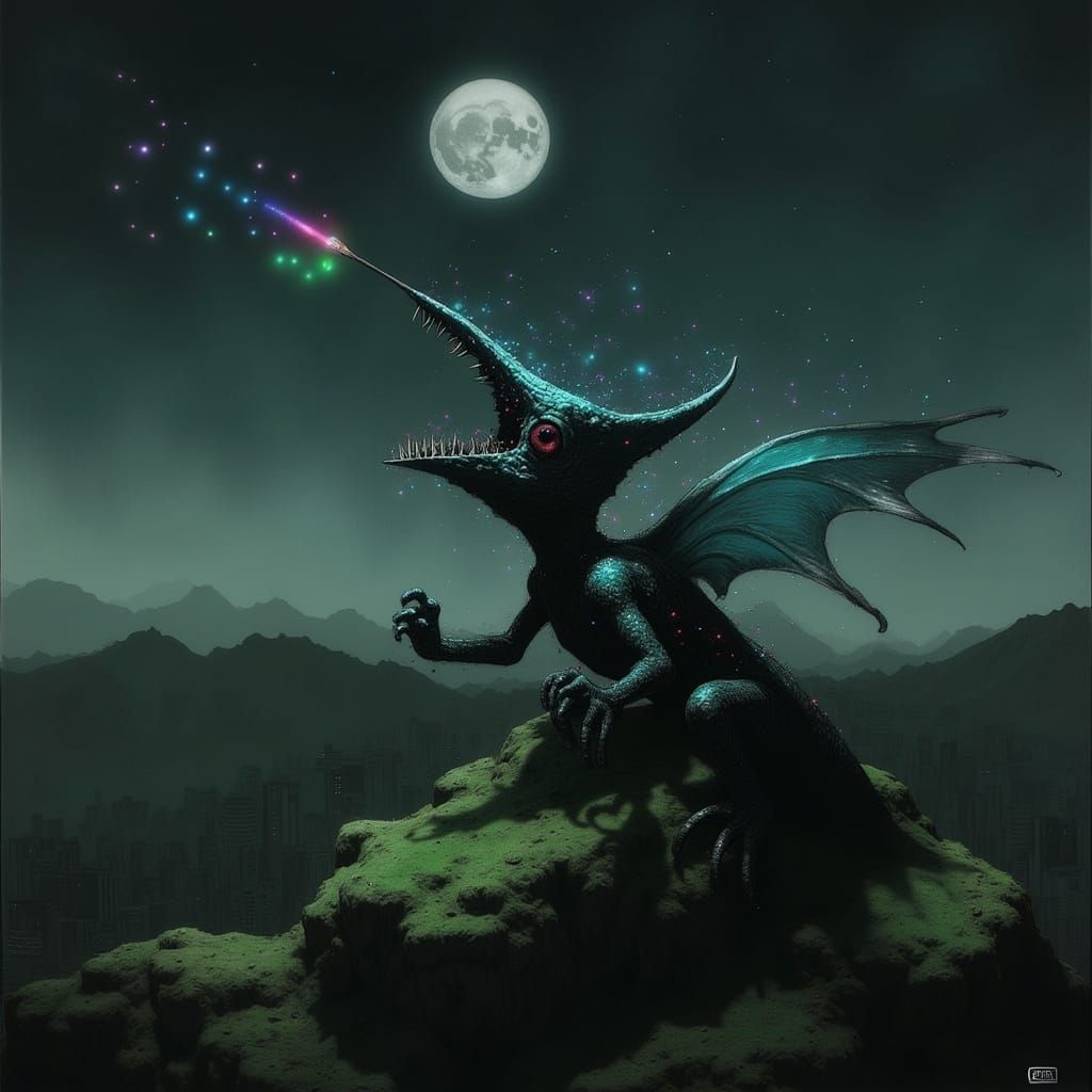 The Hydralisk - Cyberpunk Hydralisk in Moonlit Scene