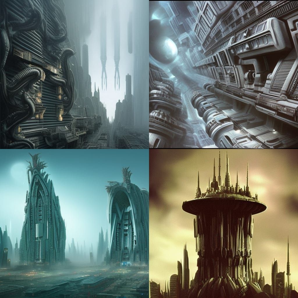 alien buildings - AI Generated Artwork - NightCafe Creator