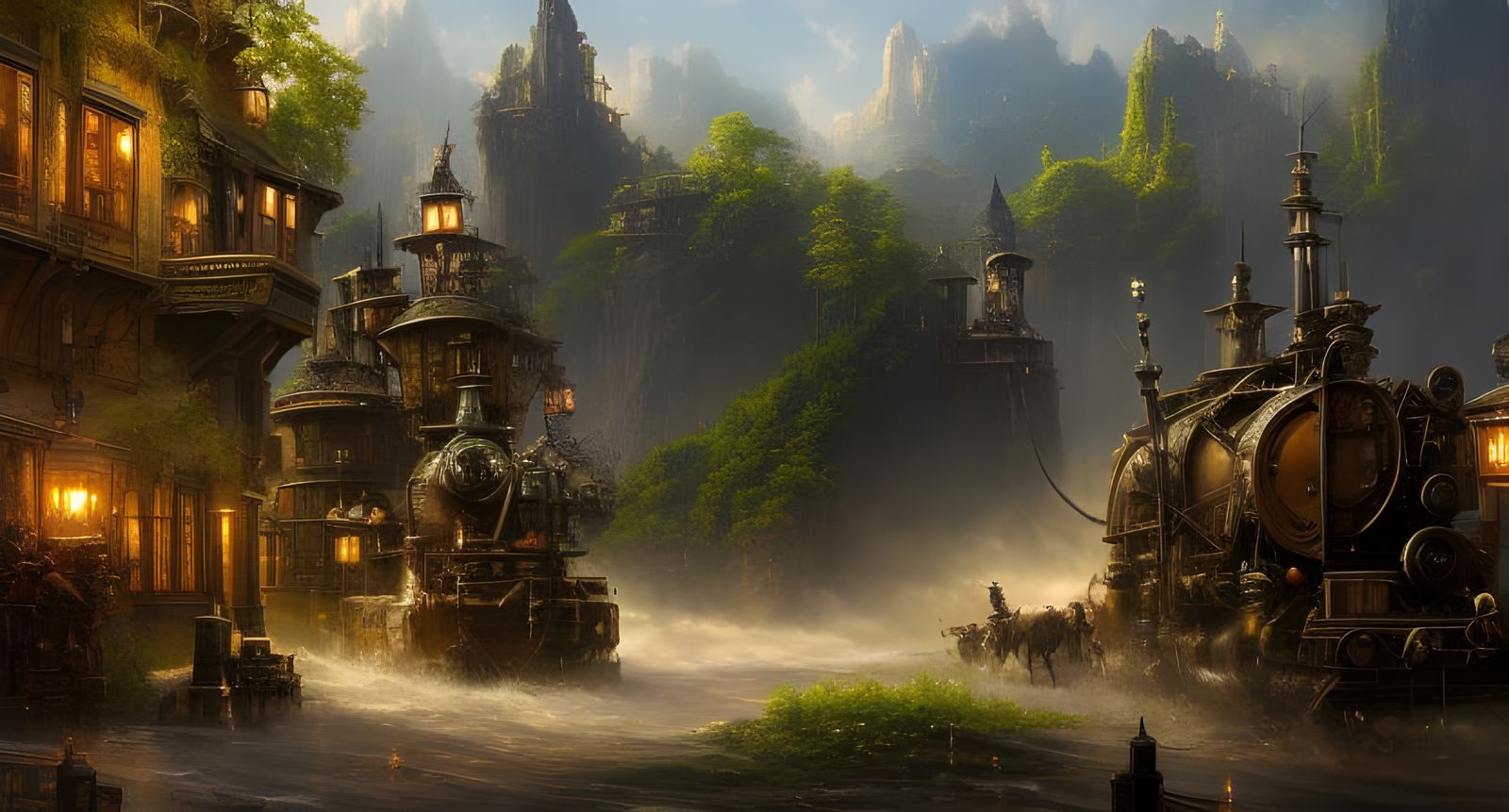 A Steampunk Morning - AI Generated Artwork - NightCafe Creator
