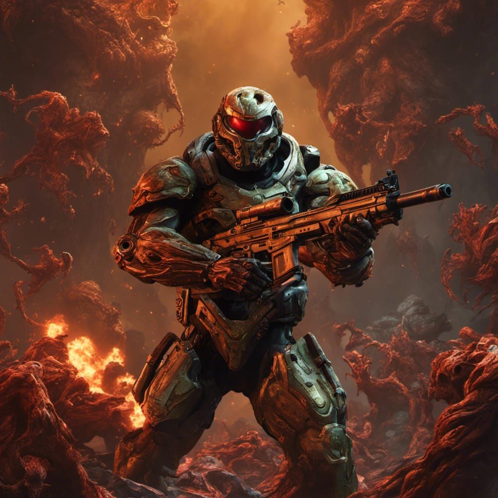 Doom Slayer straight outta Hell - AI Generated Artwork - NightCafe Creator