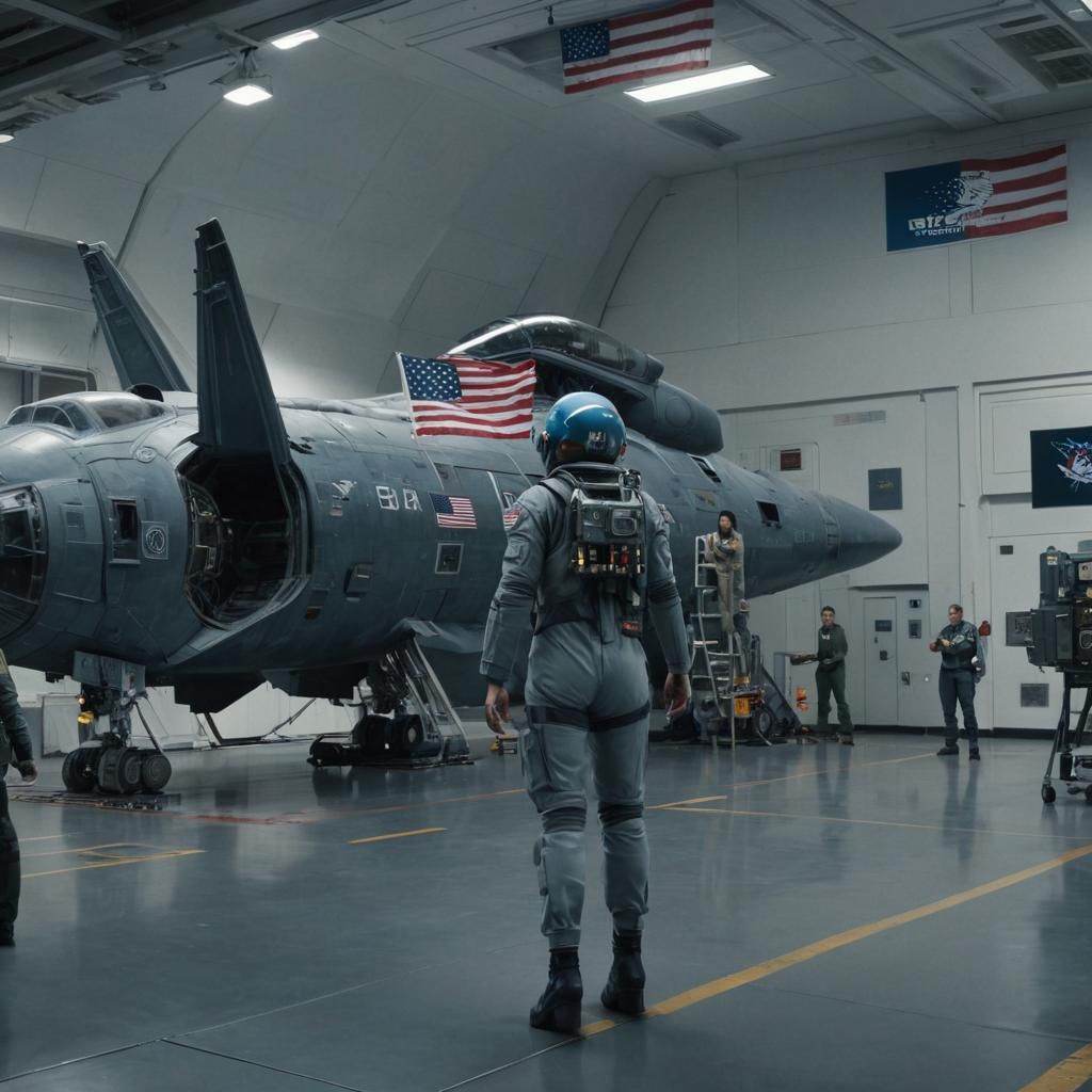 Realistic US Space Force Spaceship Concept Art wit... - AI Art