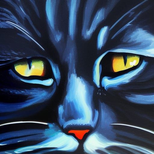 Bluish Sad Cat - AI Generated Artwork - NightCafe Creator