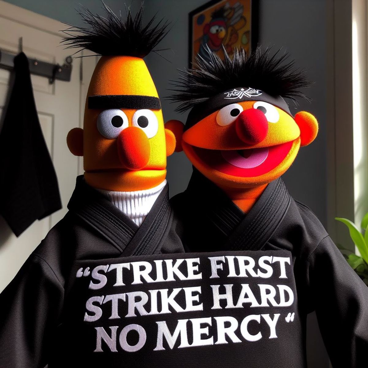 Bert and Ernie Cobra Kai - AI Generated Artwork - NightCafe Creator