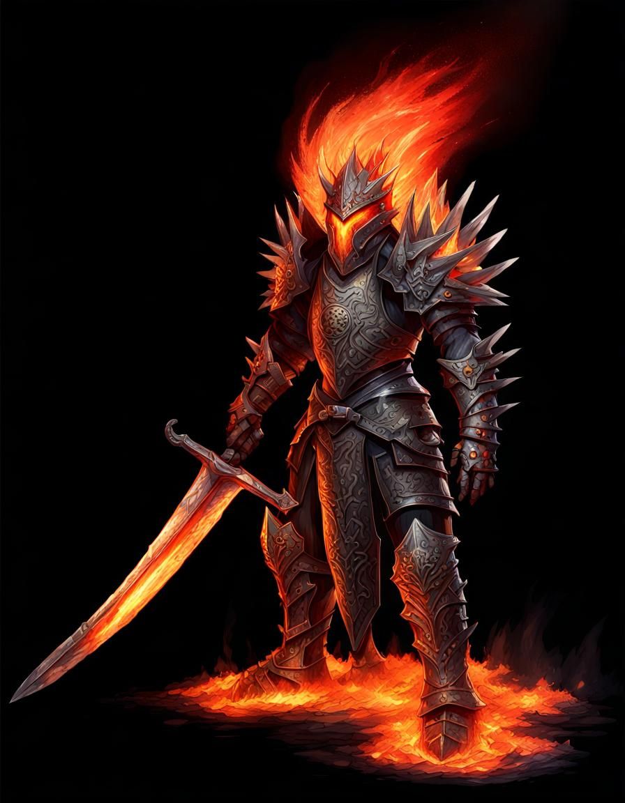 Flame Knight - AI Generated Artwork - NightCafe Creator